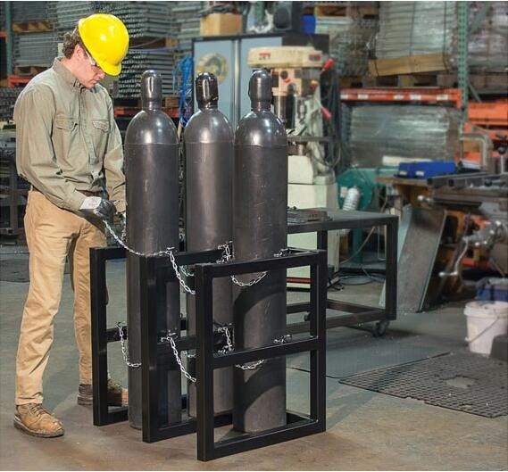 Rak Silinder Gas Metal Fab 2 Lebar Dengan 2 Dalam 4 Rak Penyimpanan ...